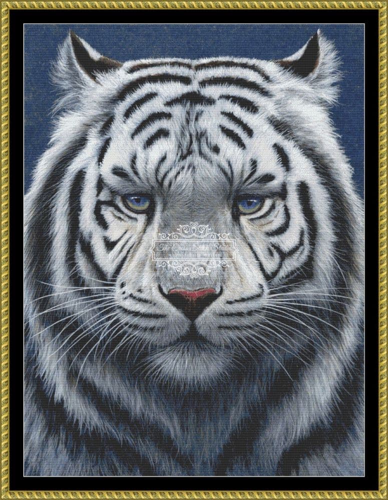 The Cross Stitch Studio White Tiger Ghost printed cross stitch chart