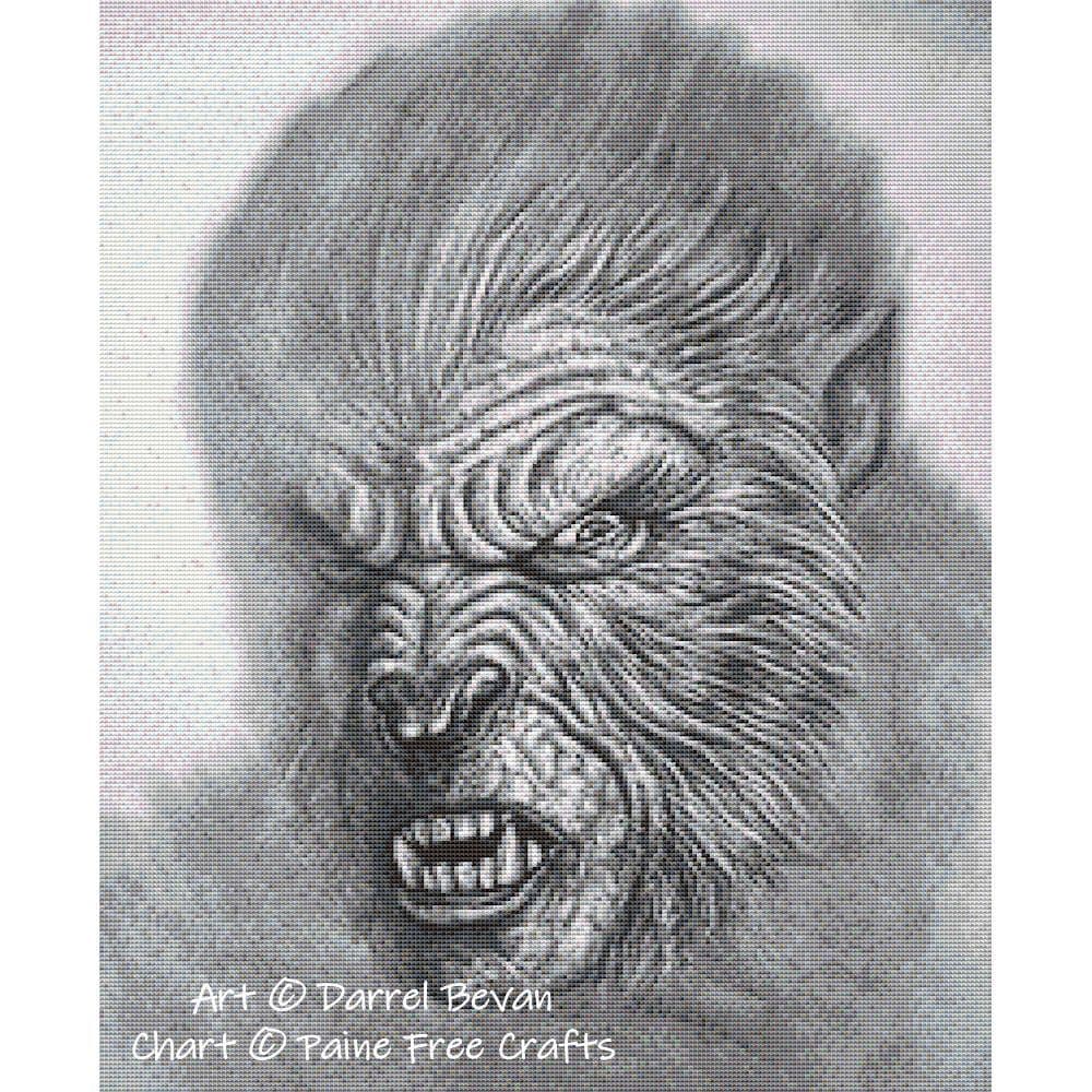 The Werewolf by Paine Free Crafts printed cross stitch chart