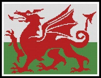 Welsh Flag by Artecy printed cross stitch chart