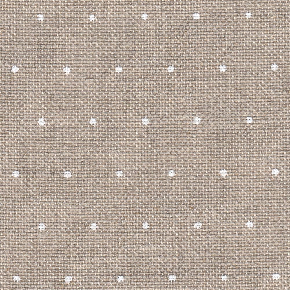 Zweigart 28 Count Cashel Linen White Dots on Natural