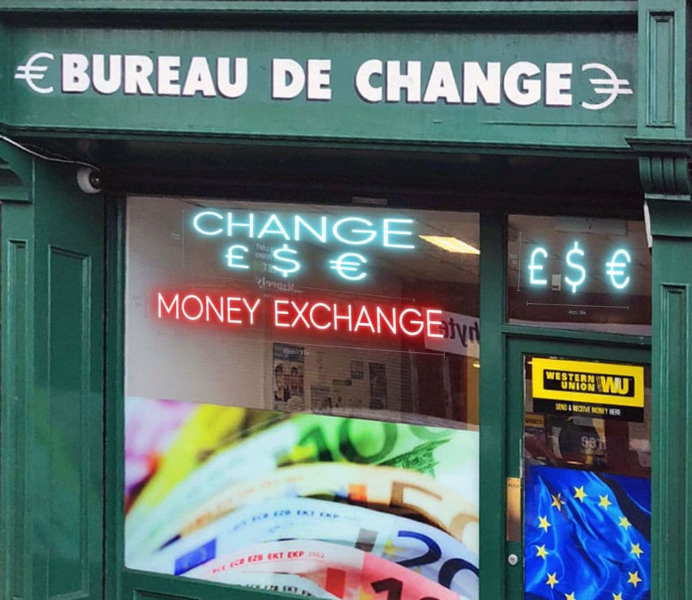 LED Neon Currency Exchange Shop Signs