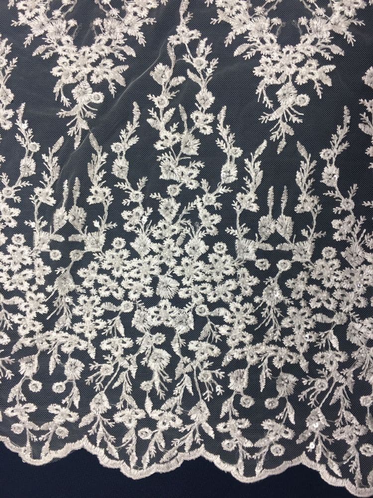 Bridal Lace - Delicate Lace Floral White