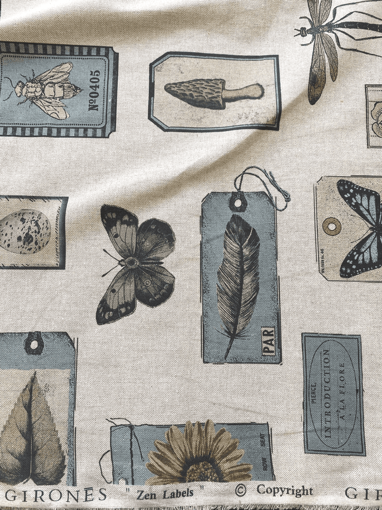 Girones Zen Labels - Curtains Soft Furnishings Cotton Fabric - Natural