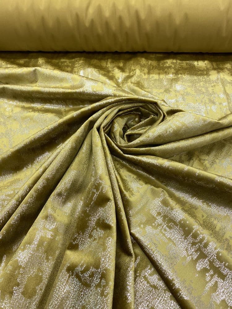 Metallic Velvet - Curtains Soft Furnishings Fabric - Metallic Gecko Green