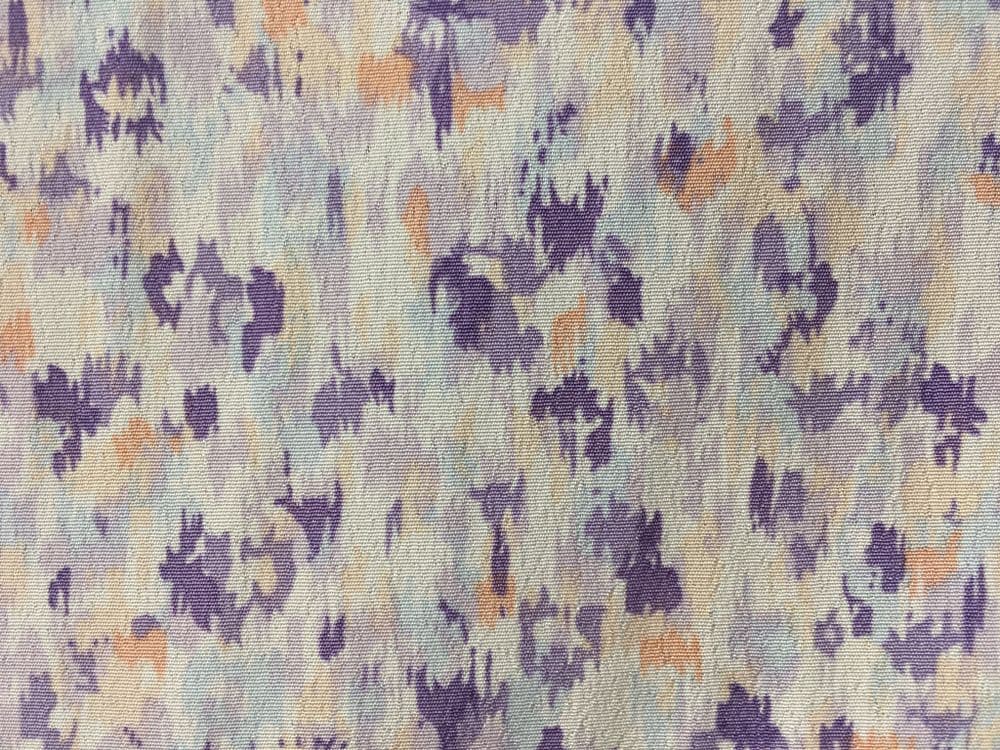 Polyester Dress Fabric - Watercolour Strokes in Lilacs Blues and Peach