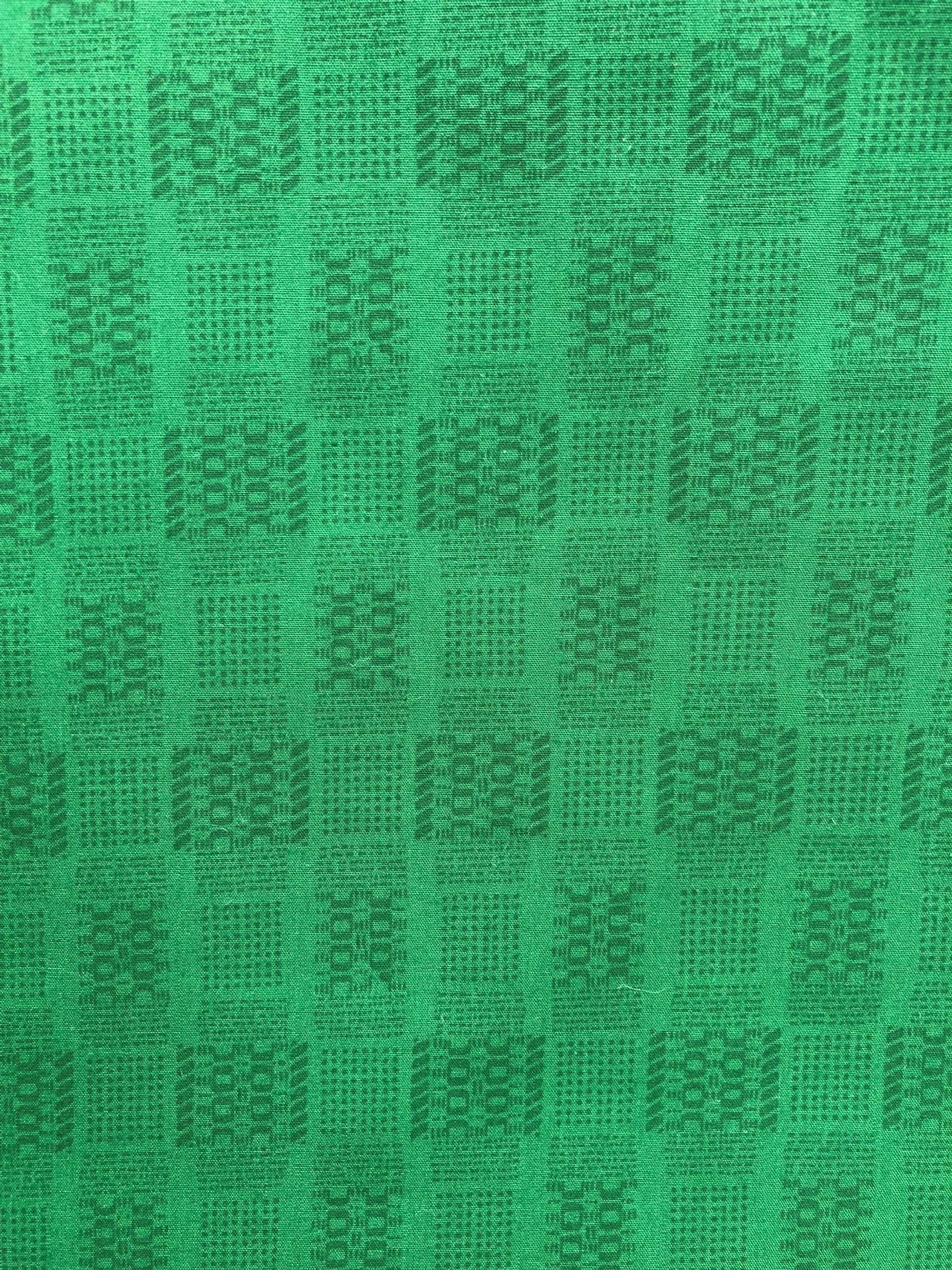 VINTAGE COTTON Retro Green Geometric