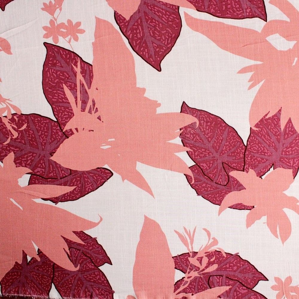 Viscose Dress Fabric - Large Autumn Leaves