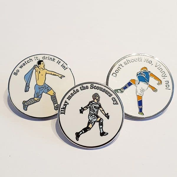 Set of Three City Goal Pin Badges