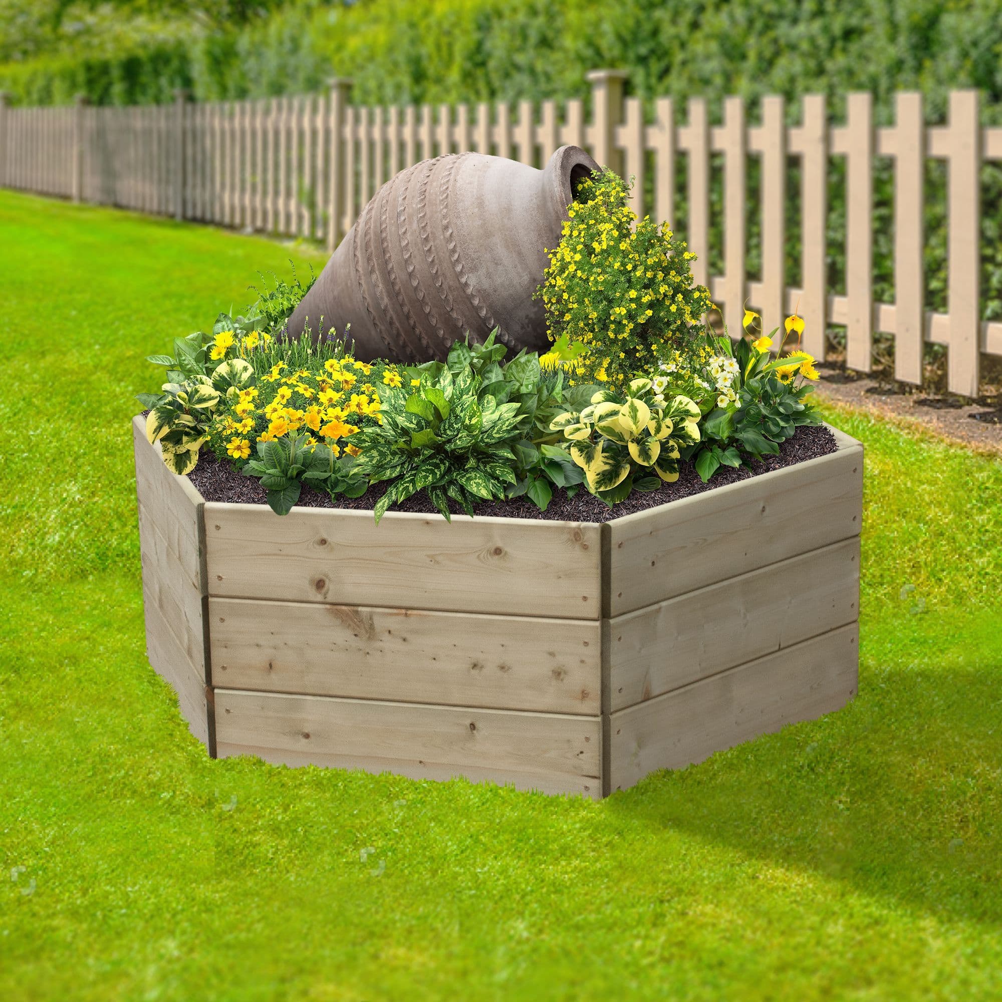 Hexagon Timber Raised Bed from only £32.95