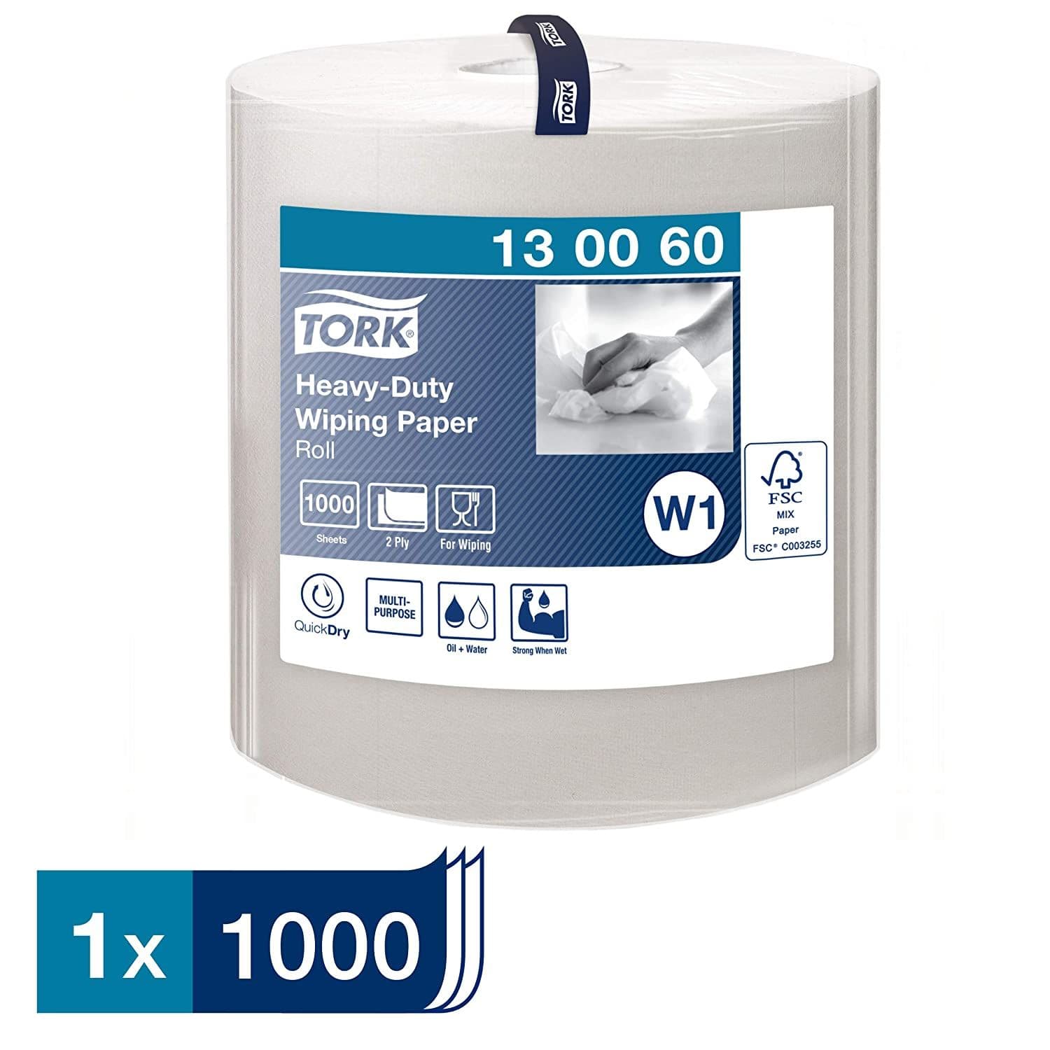 Tork 130060 Heavy Duty Wiping Paper Roll 1000 Sheets