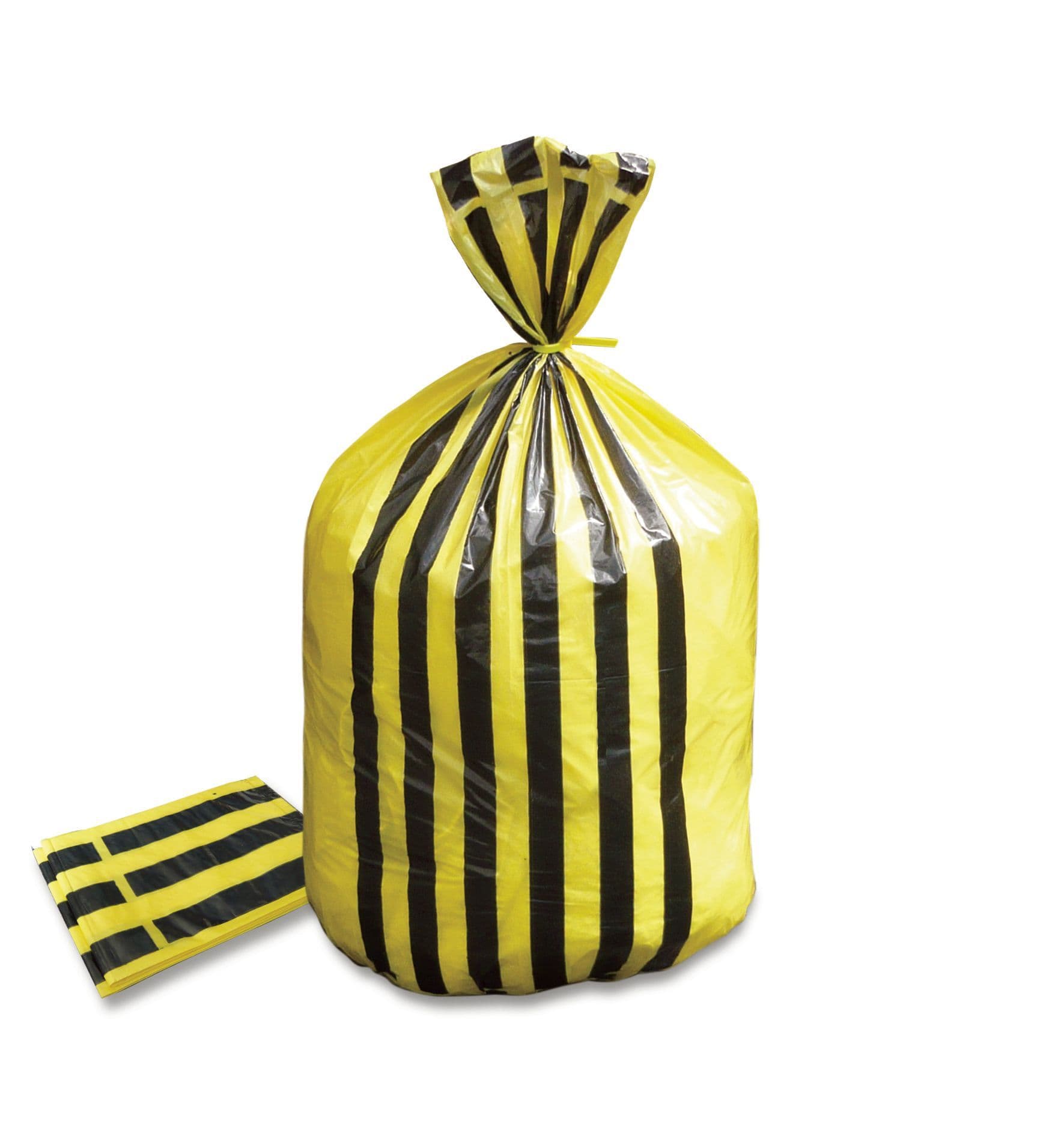 Yellow Tiger Stripe Clinical Waste Bag 380x740x915mm 80L 15kg CHSA Box ...