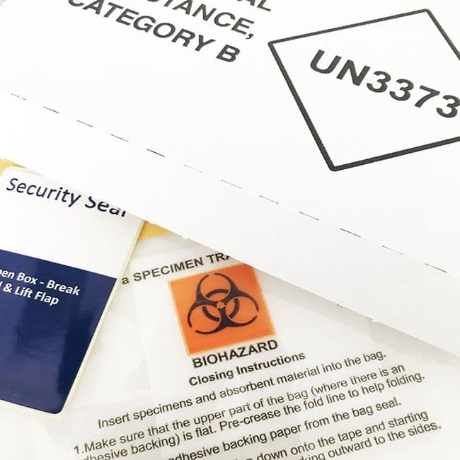 Complete UN3373 packaging postal
