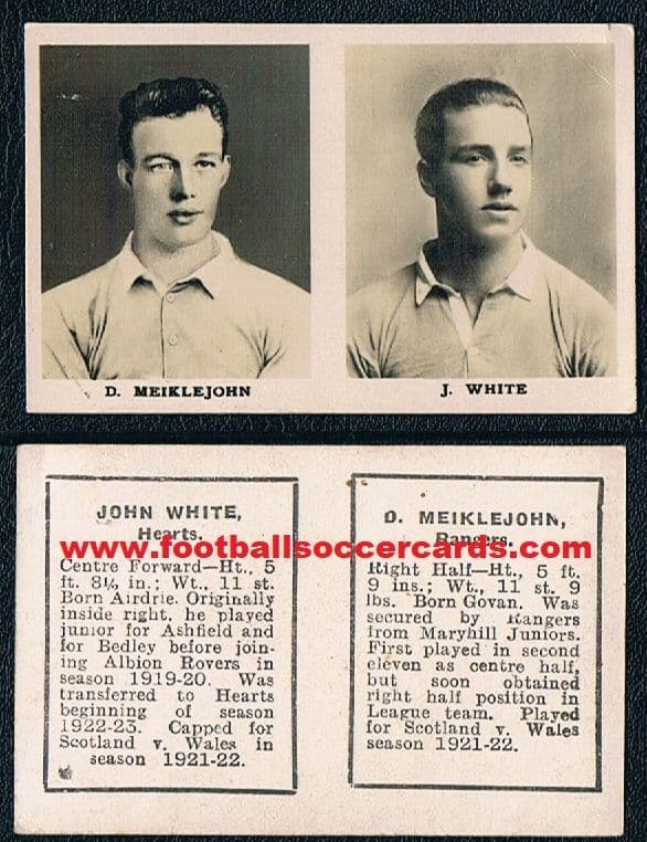 - 1922 Scottish UNCUT PAIR Rover Footballers RARE SCOTS ONLY White ...