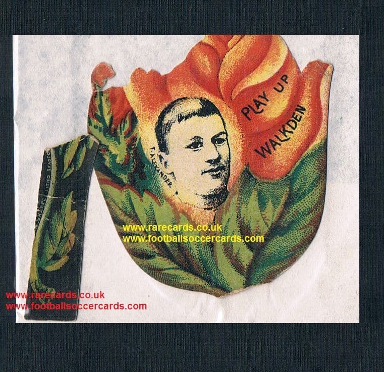 1890 Walkden Salford rugby T Alexander player inset Sharpe flower badge ...