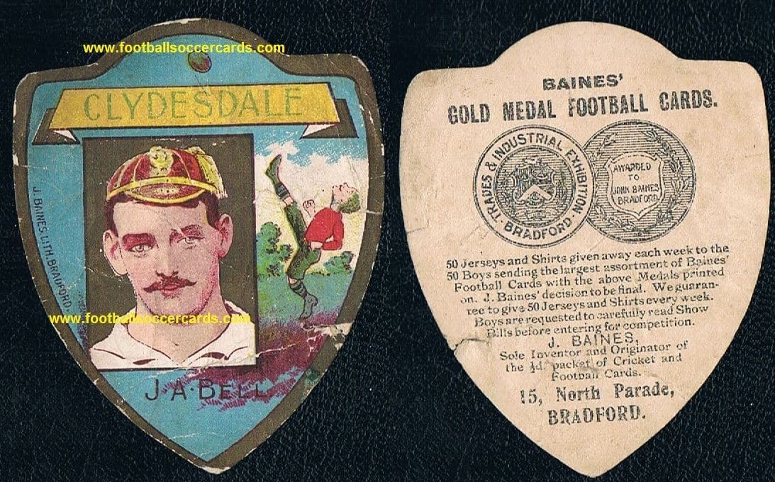 1900 Clydesdale rfc rugby Scotland R A Bell Baines card