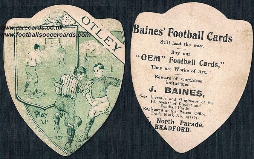 1905 Leeds Otley FC card by Baines Edwardian trade card of great rarity