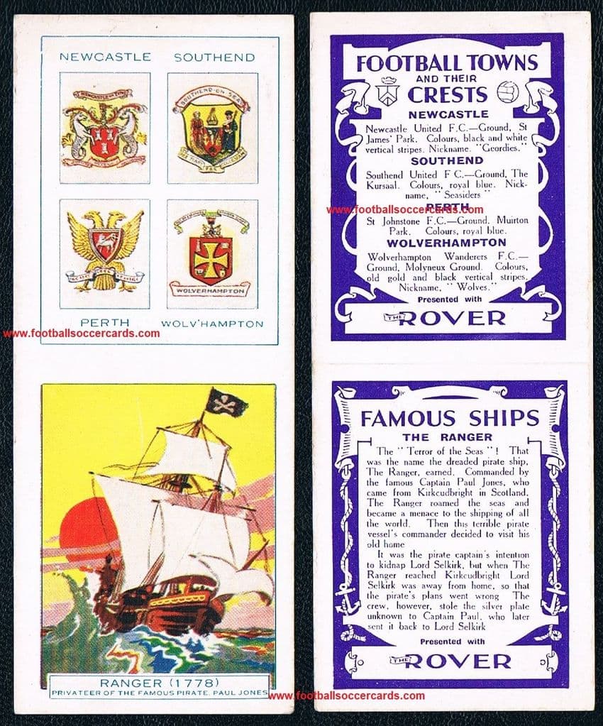1931 Ships RANGER Football Towns & Crests Newcastle Wolves Southend ...