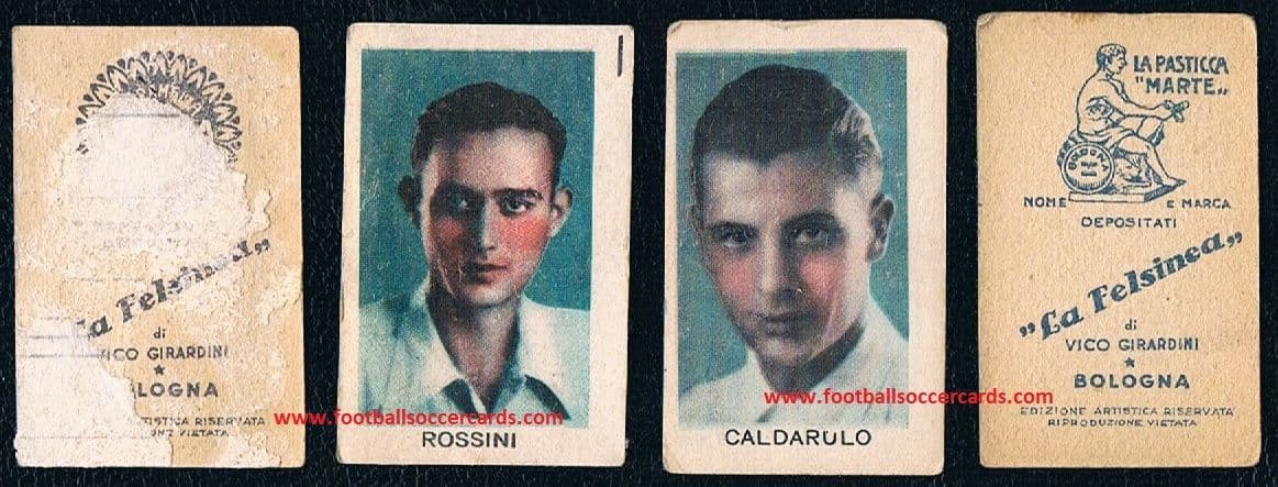 1937 Raffaele Rossini & Luigi Caldarulo U S BARI 2 Felsinea cards