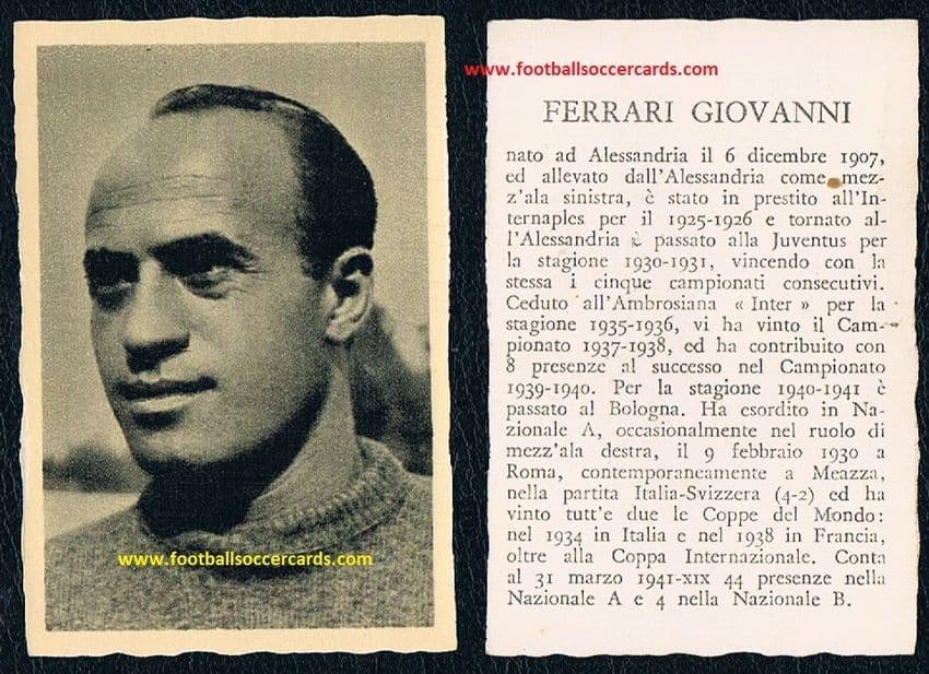 1941 Giovanni FERRARI DOUBLE WC WINNER 1934 & 1938 legend Gazzetta ...
