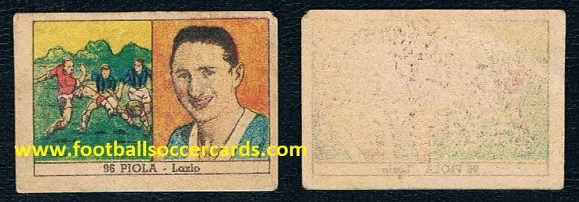 1941 Silvio Piola 96 Lazio Balilla card from wartime Italy