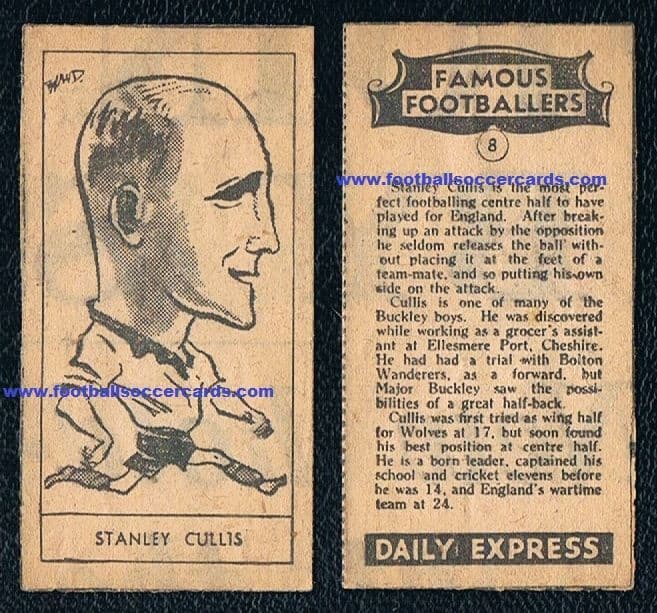 1947 Stan Cullis 8 Wolves Daily Express newspaper Famous Footballers ...