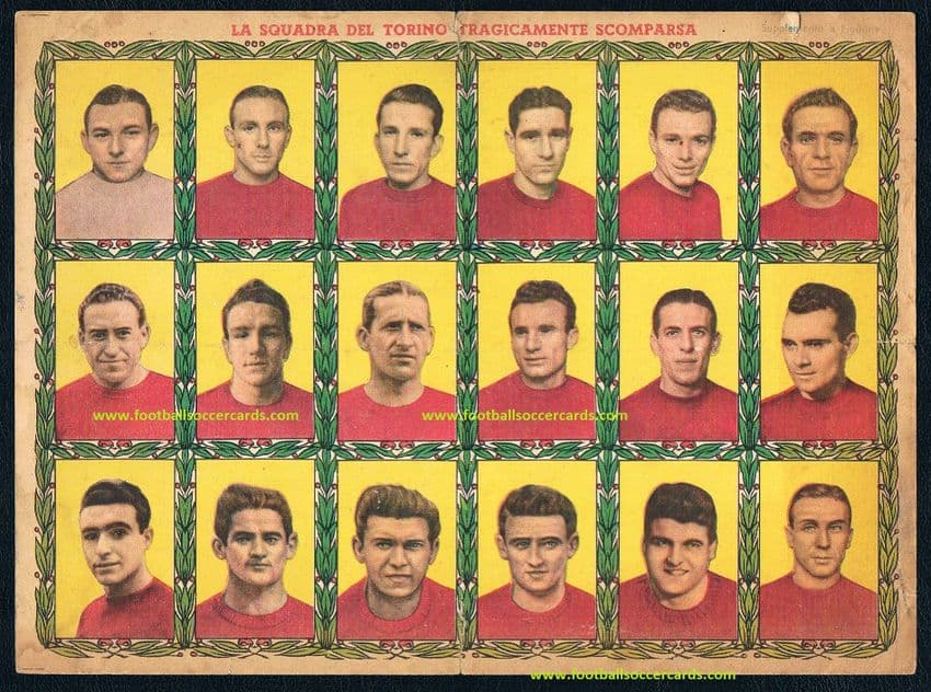 1949 Valentino Mazzola Nannina complete sheet intact Torino Memorial ...