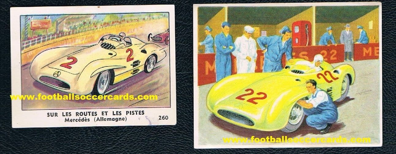 1950 s F1 x2 French cards Hans Hermann Mercedes Fastest Lap Reims F1 ...