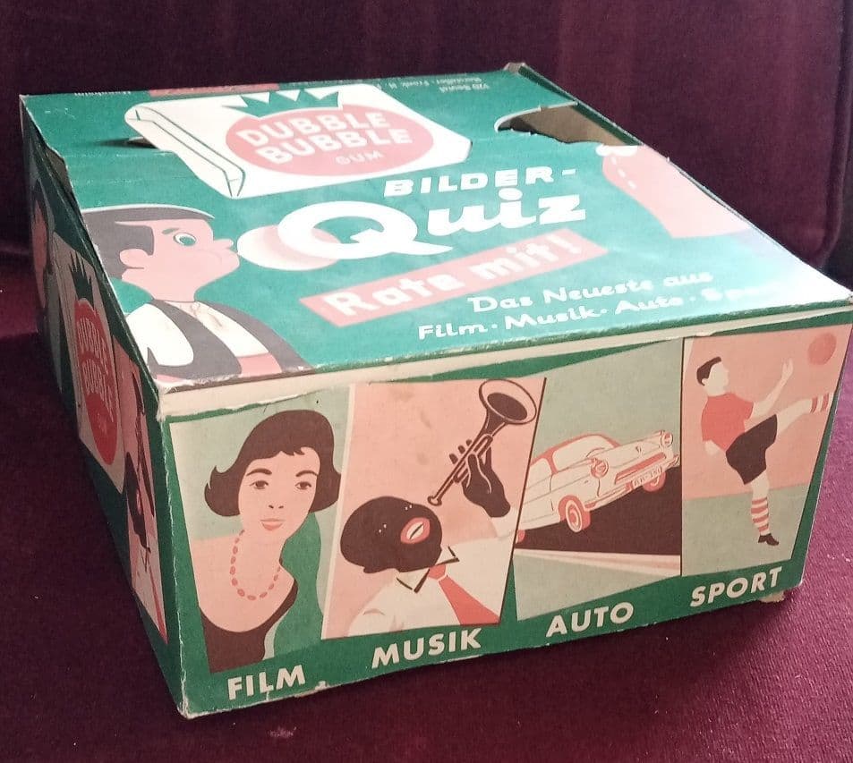 1950 s Fleer Webcosa Dubble Bubble gumcards box carton Picture Quiz gum ...