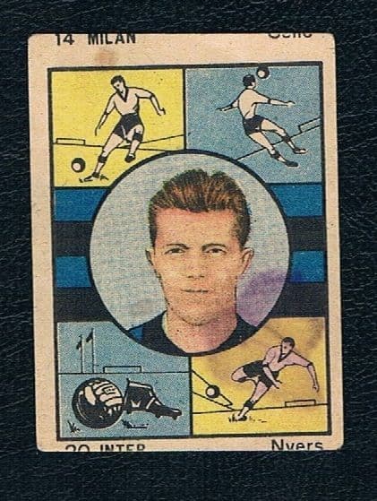 1951 Istvan Nyers INTER on a VAV card Hungarian footballer