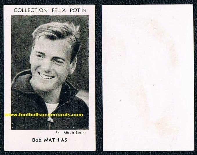 1952 Bob Mathias early card Felix Potin chocs USA x2 gold medals decathlon