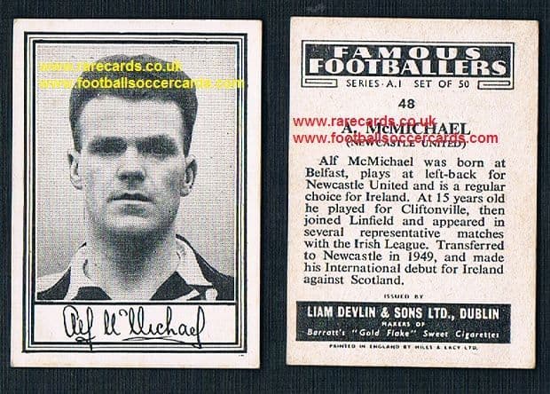 1952 Liam Devlin Ireland Series A1 48 Alf McMichael Newcastle United