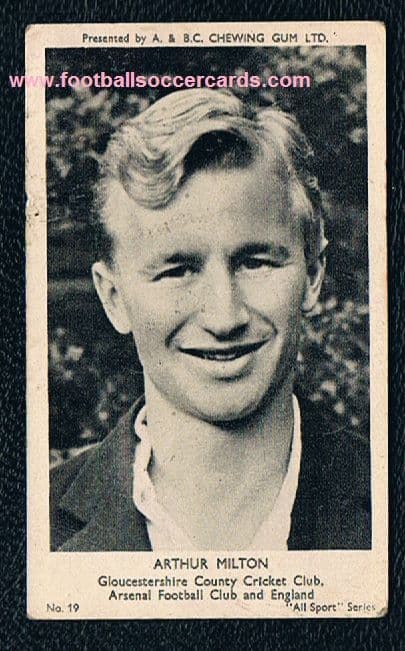 1954 Arthur Milton Arsenal A&BC All Sport series card 19