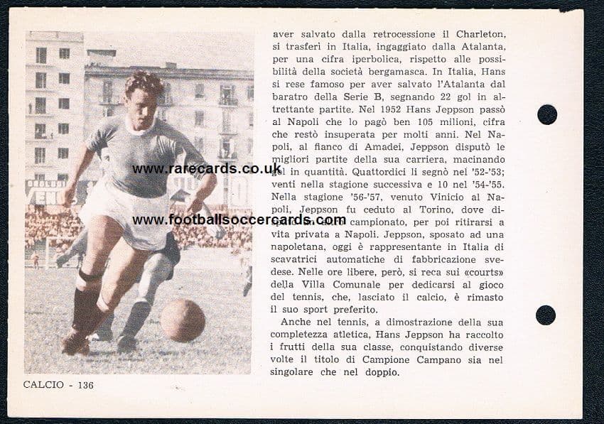 1958 Hans Jeppson fiche