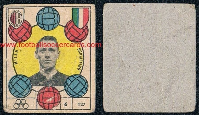 1959 Schiaffino the WC50 legend on a VAV gum card MILAN faults