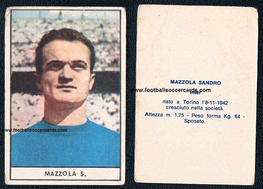 1961-62 Sandro Mazzola LARGE gum card by Stella Italy
