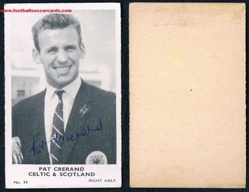 1962 A&BC Gum Scottish Footballer card Pat Crerand Celtic Manchester ...