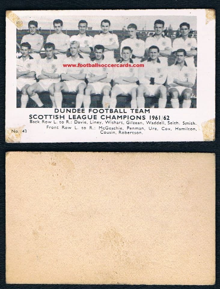 1962 A&BC Gum Scottish Footballer cards Dundee team Alan Gilzean Spurs ...
