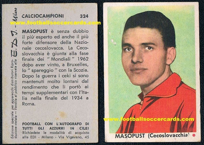 1962 EDI Calciocampioni 324 HOF Balon d Or FIFA Top100 Josef Masopust ...