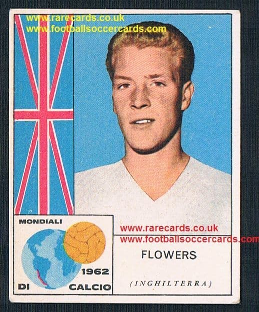 1962 Italian Mira Mondiali di Calcio gum card Mira Ron Flowers Wolves ...
