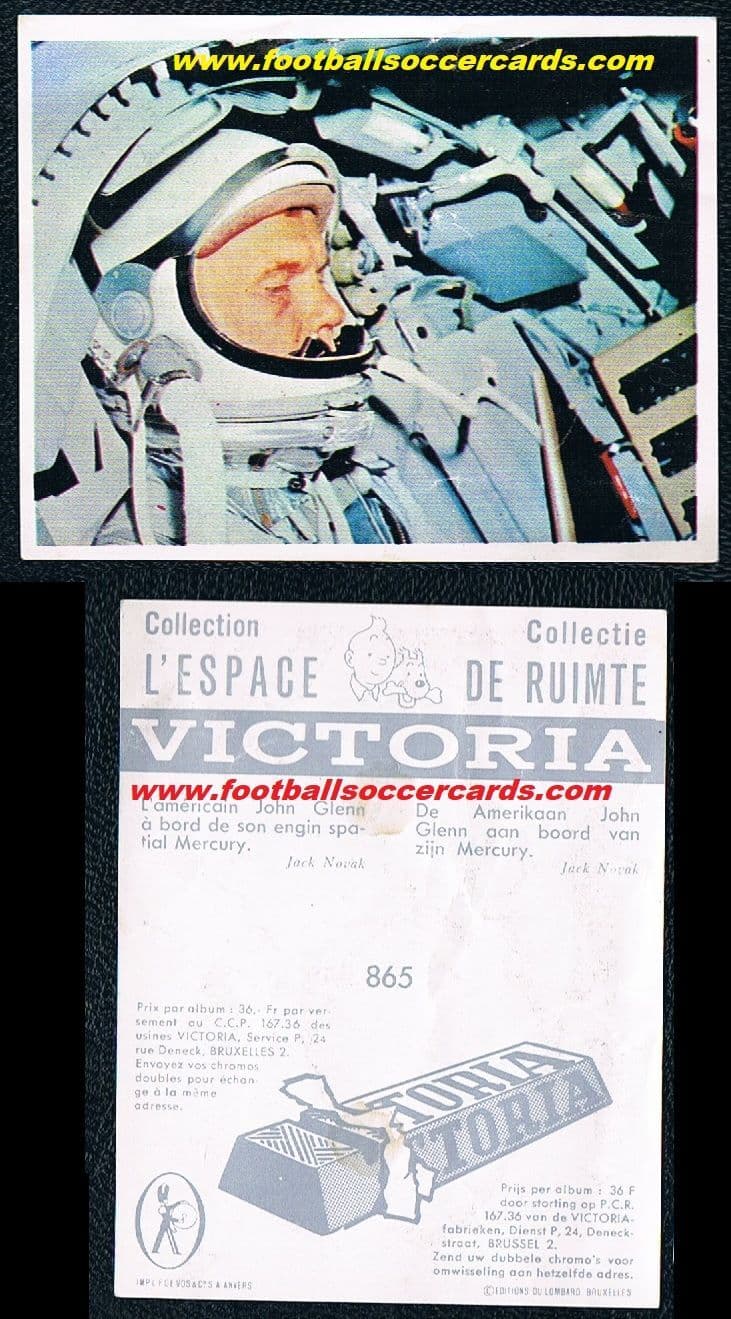 1964 -65 John Glenn USA astronaut rookie card Belgian Victoria card gum ...