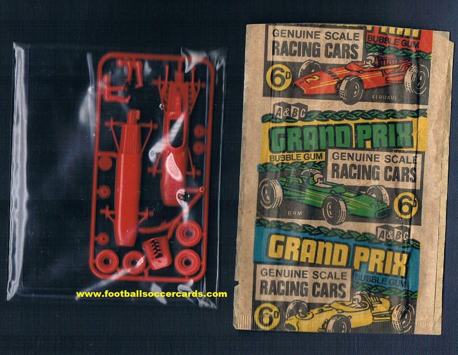 1970 A&BC Gum packet Racing Cars Grand Prix bubblegum Ferrari car & wrapper