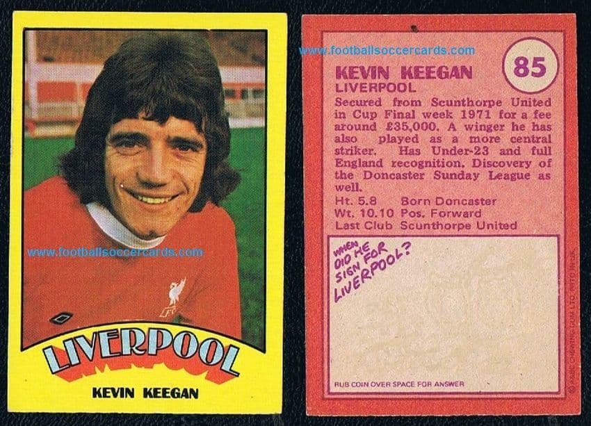 1974 Kevin Keegan A&BC Gum card 85
