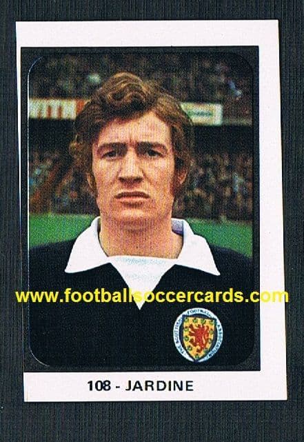1974 Sandy Jardine Scotland Rangers Portuguese issue by Clube do Cromo