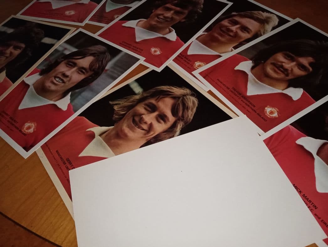 1974 Sportscene Manchester United cards 10 ORIGINALS Gerry Daly Willie ...