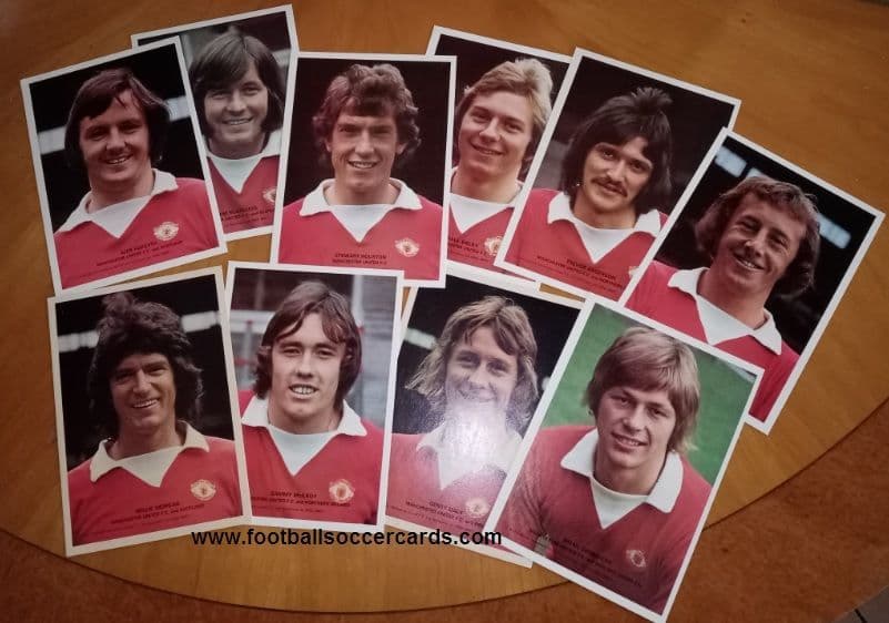 1974 Sportscene Manchester United cards 10 ORIGINALS Gerry Daly Willie ...