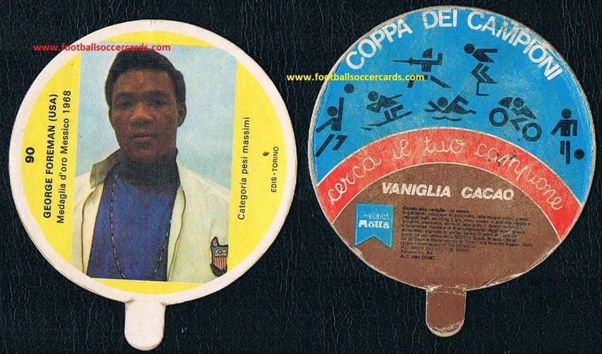 1976 George Foreman HOF boxing legend ice cream cup top by Edis & Motta ...