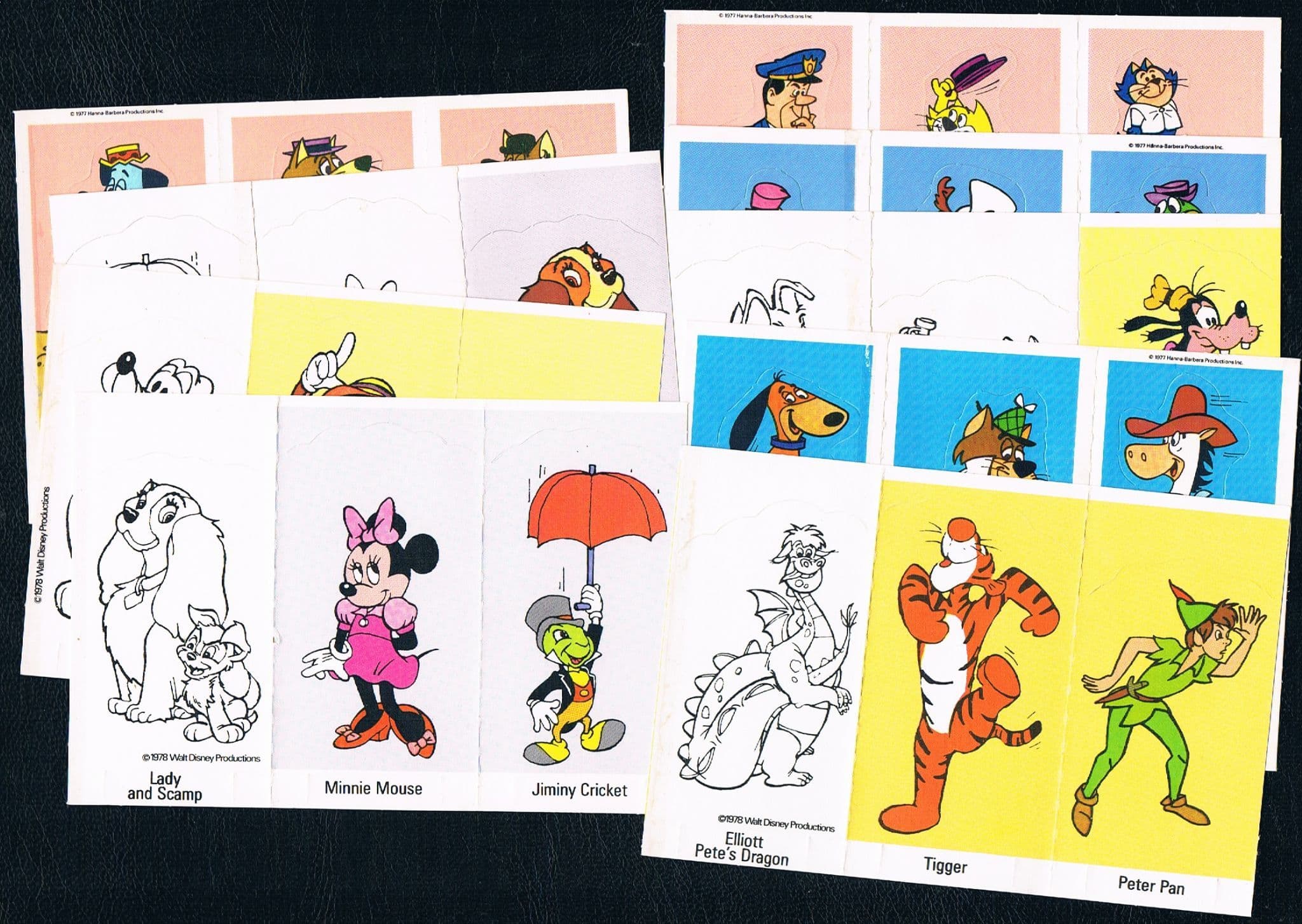 1977 -8 Hannah Barbera Disney cartoons uncut Weetabix uncut strips Boss ...