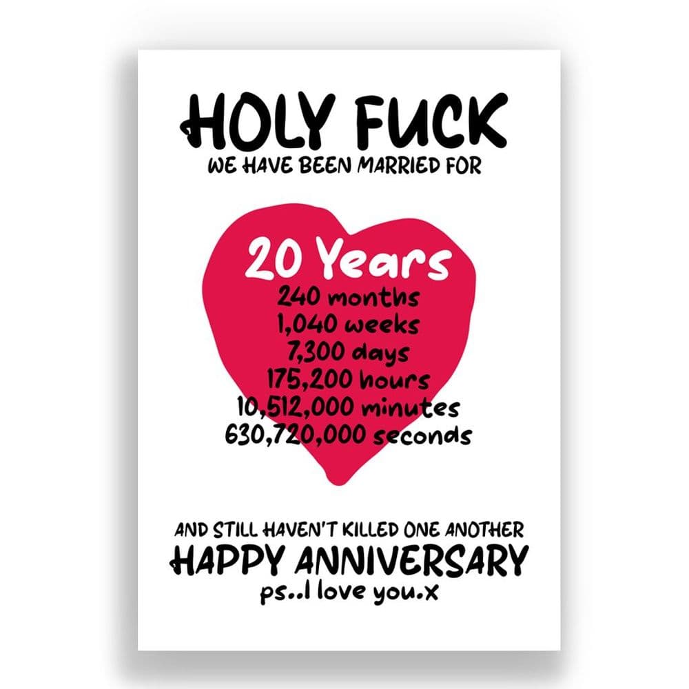 20 Years Wedding Anniversary Card And We Still Haven t Killed One Another