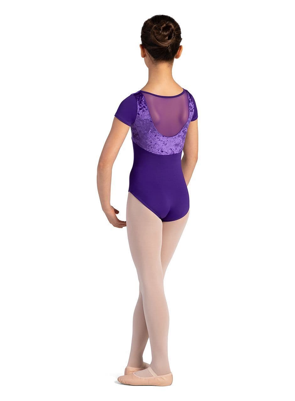 Bloch Girls SALE Andie Cap Sleeve Leotard Velvet Bodice Mesh Back ...