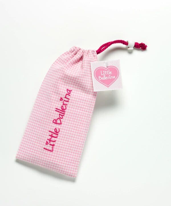 Little Ballerina Small Cotton Gingham Ballet Shoe Bag SB002